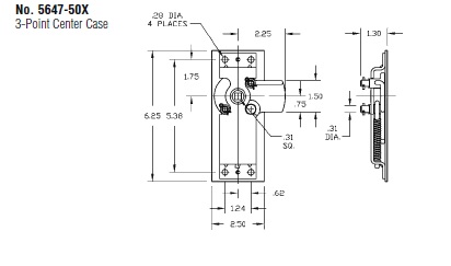 Truck Door Lock Center Case-Eberhard 3 Pt Truck Door Lock